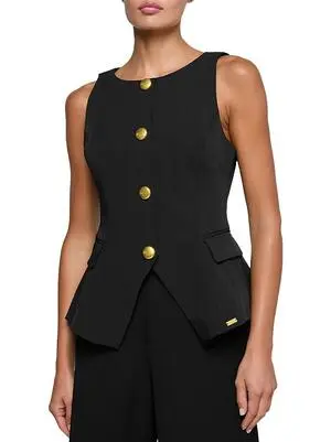 L'Agence Tessa Racer Neck Vest - Black