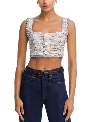 L'Agence Muno Bralette Top - Blue/beige Tweed