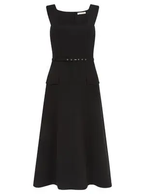 EMILIA WICKSTEAD Petra Wool Crepe Dress - Black