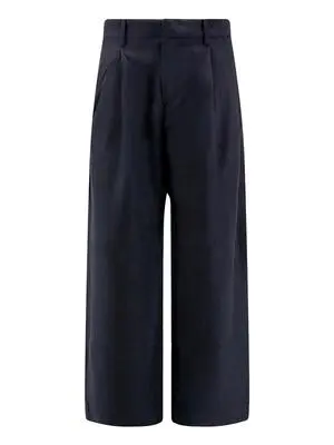 TONYWACK Loose Fit Cotton Trousers - Blue