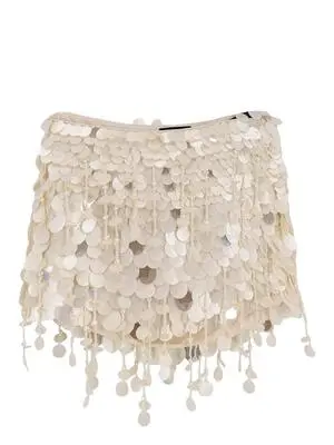 Retrofete Rettie Macrosequin Skirt White