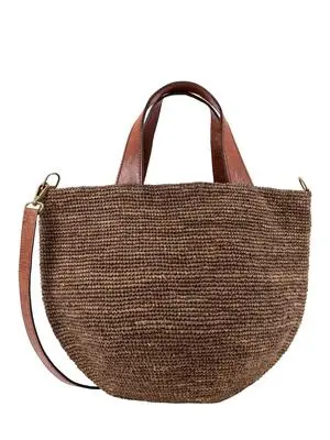 IBELIV Raffia Mirozy Crossbody Bag - Brown