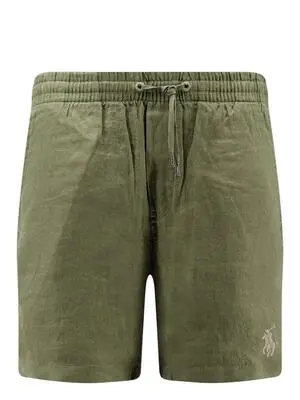 Polo Ralph Lauren Linen Bermuda Shorts With Embroidered Logo - Green