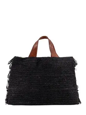 IBELIV Onja Raffia Crossbody - Black