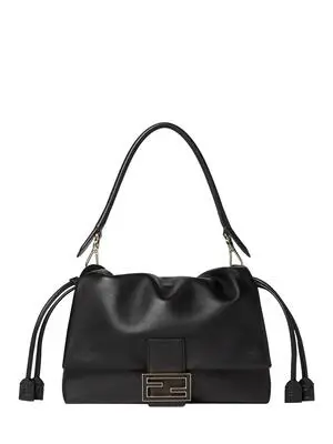 Fendi Mamma Baguette Medium Leather Crossbody Bag - Black