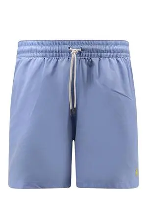 Polo Ralph Lauren Nylon Swim Trunks With Embroidered Logo - Blue