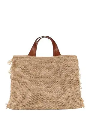 IBELIV Onja Raffia Shoulder Bag - Beige