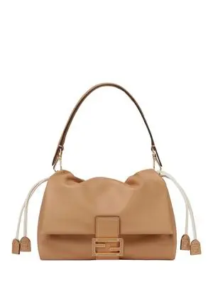 Fendi Mamma Baguette Small Leather Beige
