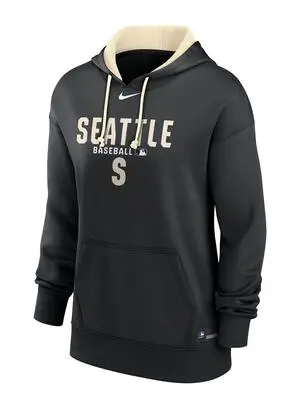 Nike Seattle Mariners Authentic Collection Alt Logo Therma Mlb Pullover Hoodie - Black