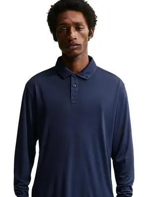 Nike Par Dri-fit Long-sleeve Logo Golf Polo - Blue