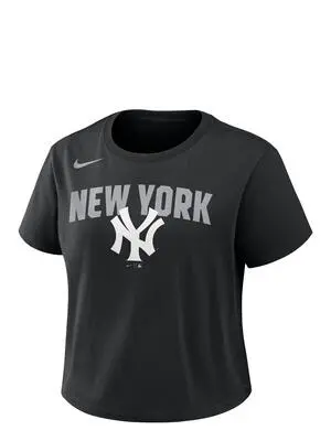 Nike New York Yankees Mlb Cropped T-shirt - Black