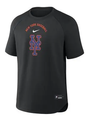 Nike New York Mets Authentic Collection Batting Practice Pregame Mlb Top - Black