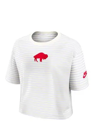 Nike Buffalo Bills Striped Mlb Cropped T-shirt - White