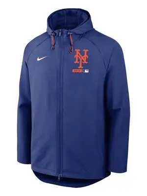 Nike New York Mets Authentic Collection Therma-fit Mlb Full-zip Hooded Jacket - Blue