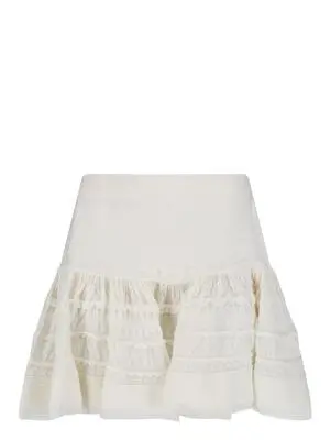Alaïa Wool Mini Skirt - White