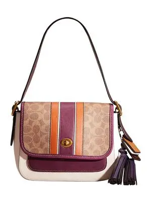 COACH Upcrafted Rambler Crossbody With Varsity Stripe - Brass/chalk Multi
