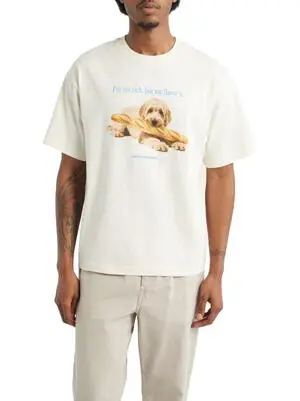 SANTO STUDIO Not Rich Dog Drappo Graphic T-shirt - Cream