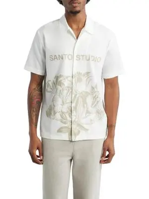 SANTO STUDIO Jett Lawrence Edition Flower Button-up Shirt - White