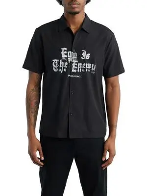 SANTO STUDIO Diego Lopes Editionego Is The Enemy Button-up Shirt - Black