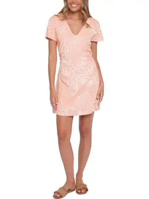 PETAL & PUP Tamika Printed Mini Dress - Peach Floral