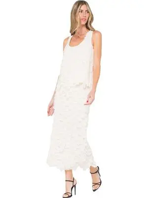 JBQ Chiffon Skirt With Rectangle Appliqué
