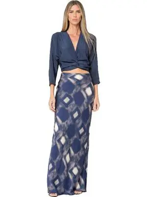 JBQ Meadow Satin Skirt - Indigo Brick