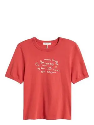 Rag & Bone Sweetheart Phrases Graphic T-shirt - Red