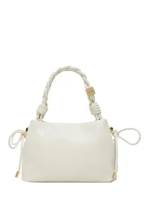 Aldo Faux Leather Braided Top Handle Bag - Cream