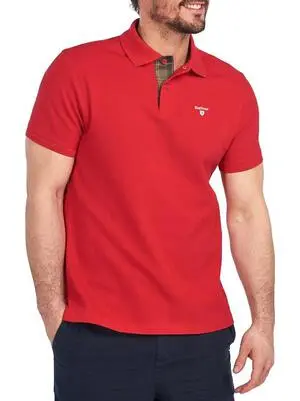 Barbour Regular Fit Tartan Piqué Polo - Ruby