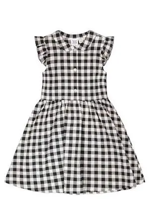DEUX PAR DEUX Gingham Sleeveless Dress - Black Gingham