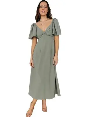 BALTIC BORN Indie Back Tie Dress - Dusty Green
