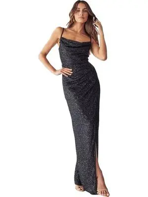 BWLDR Indy Maxi Dress - Black Sequin