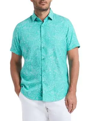 Robert Graham Hudson Short Sleeve Button-up Shirt - Mint
