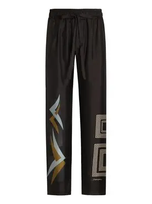 Dolce & Gabbana Geometric-print Twill Jogging Trousers - Multicolor