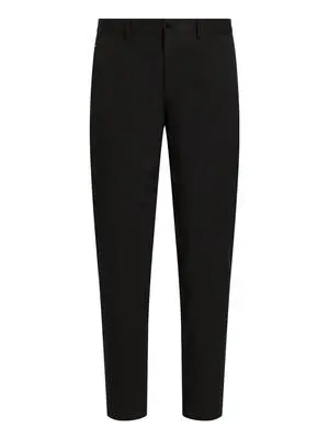Dolce & Gabbana Stretch Cotton Twill Pants With Branded Tag - Black