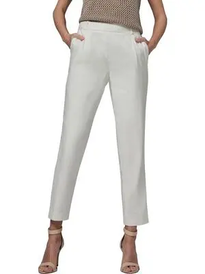 Donna Karan New York Linen-blend Straight Leg Ankle Pants - Cream