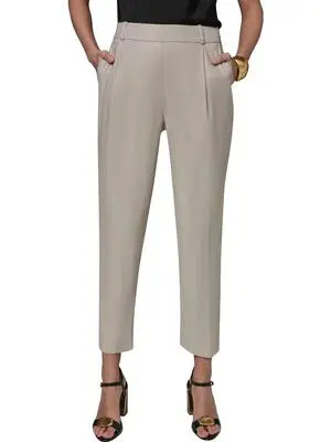 Donna Karan New York Linen-blend Straight Leg Ankle Pants - Tuscan Grey