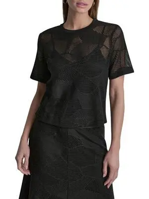 Dkny Croton Lace Top - Black