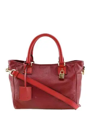 Loewe 2010 Leather Anagram Satchel Red