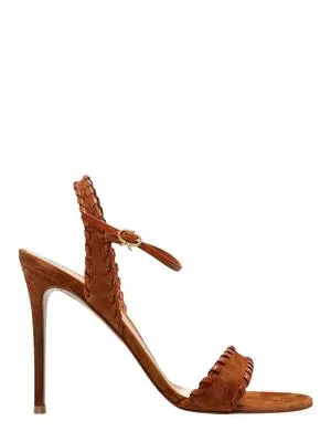 GIANVITO ROSSI Braided-detail Open-toe Sandals - Brown
