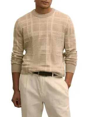 Brooks Brothers Plaid Cotton Sweater - Beige Tan Plaid