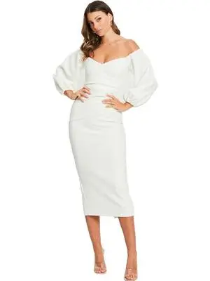 BWLDR Jessamy Midi Dress - White