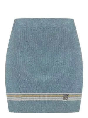 Amiri Ma Stripe Ribbed Knit Mini Skirt - Blue
