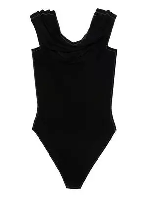 Norma Kamali Draped Bodysuit - Black
