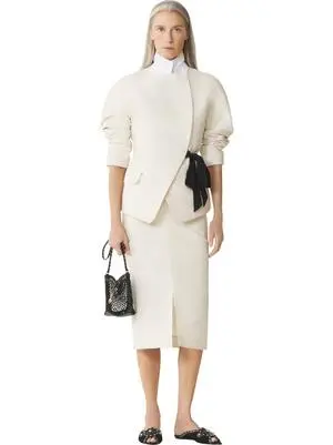 LANVIN Belted Jacquard Jacket - Ecru
