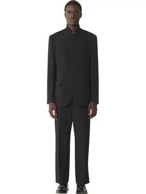 LANVIN Wool Jacket With Stand-up Collar - Black