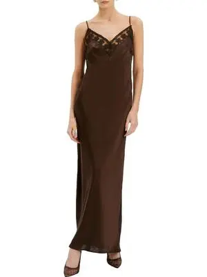 Bardot Bonita Maxi Slipdress - Dark Chocolate