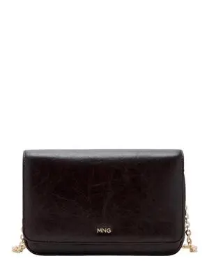 Mango Faux Leather Crossbody Bag - Burgundy
