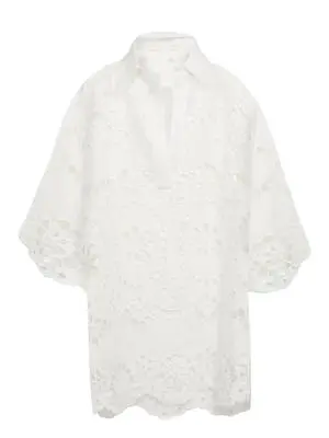 Zimmermann Broderie Anglaise Linen Tunic - Ivory
