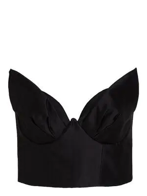 Zimmermann Cropped Strapless Satin Top - Black